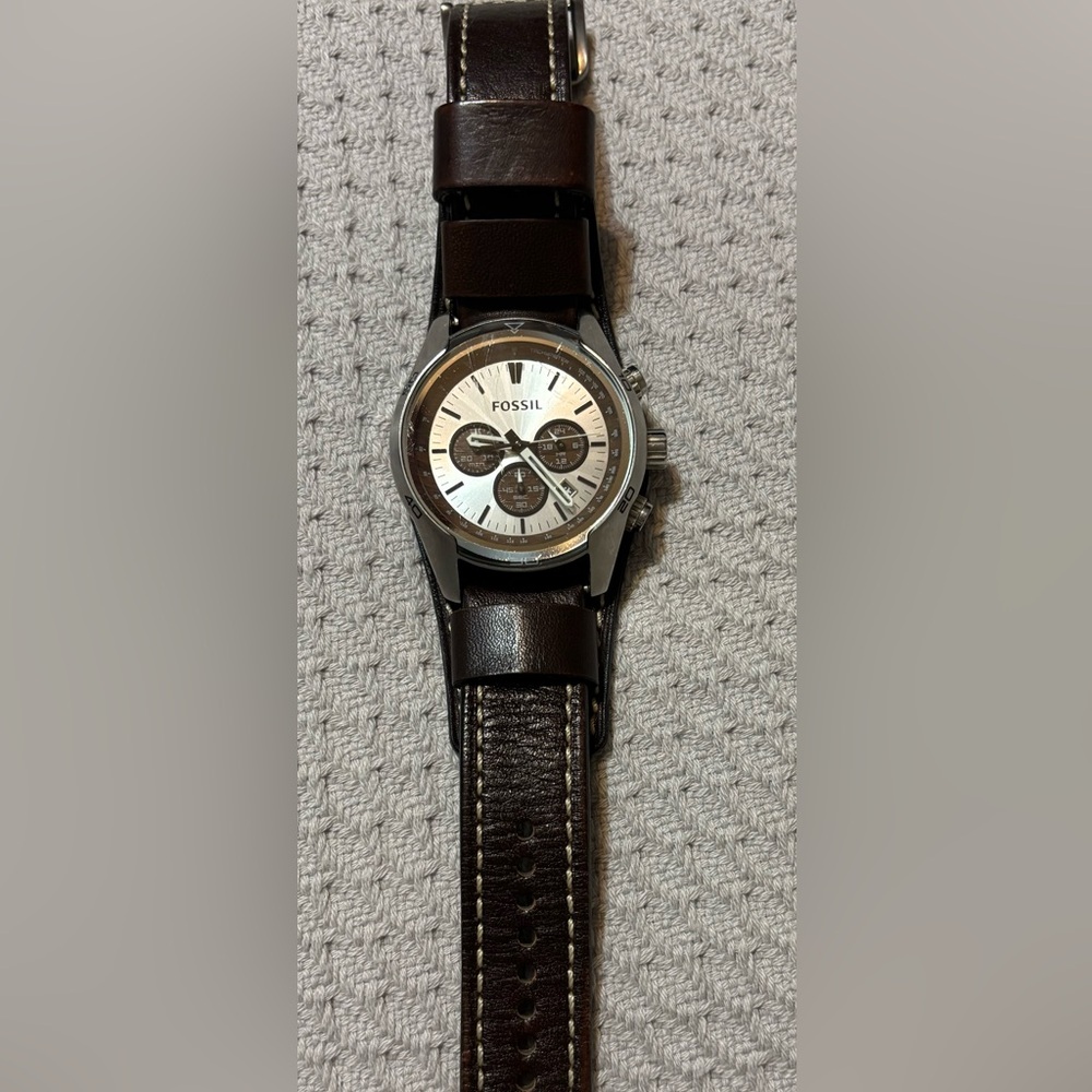 Fossil Coachman Chronograph Watch In Brown Leather - Gem